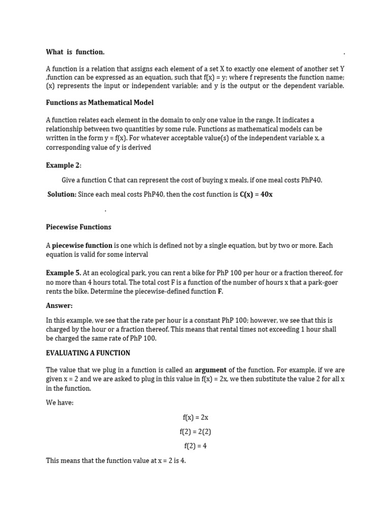What Is Function Pdf Function Mathematics Variable Mathematics