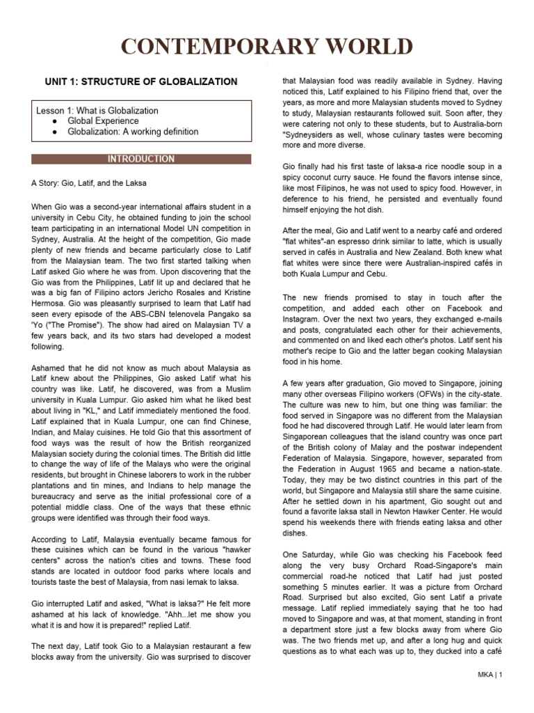 Contemporary World | PDF | Neoliberalism | Globalization