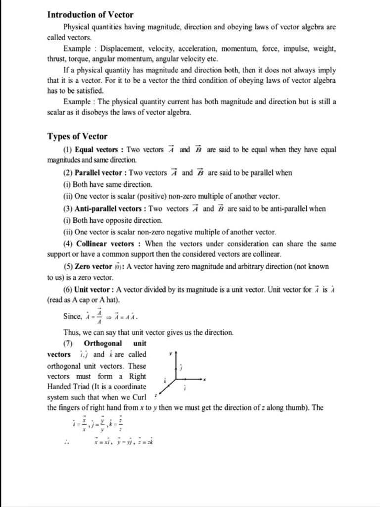 11-Vectors-Motion in A Plane | PDF