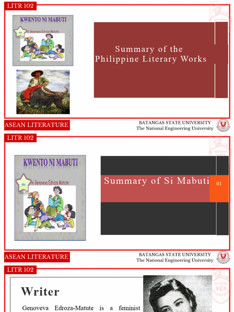 Summary of Philippine Literary Works | PDF | General Fiction