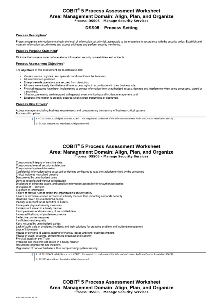 DSS05 Manage Security Services | PDF | Security | Computer Security