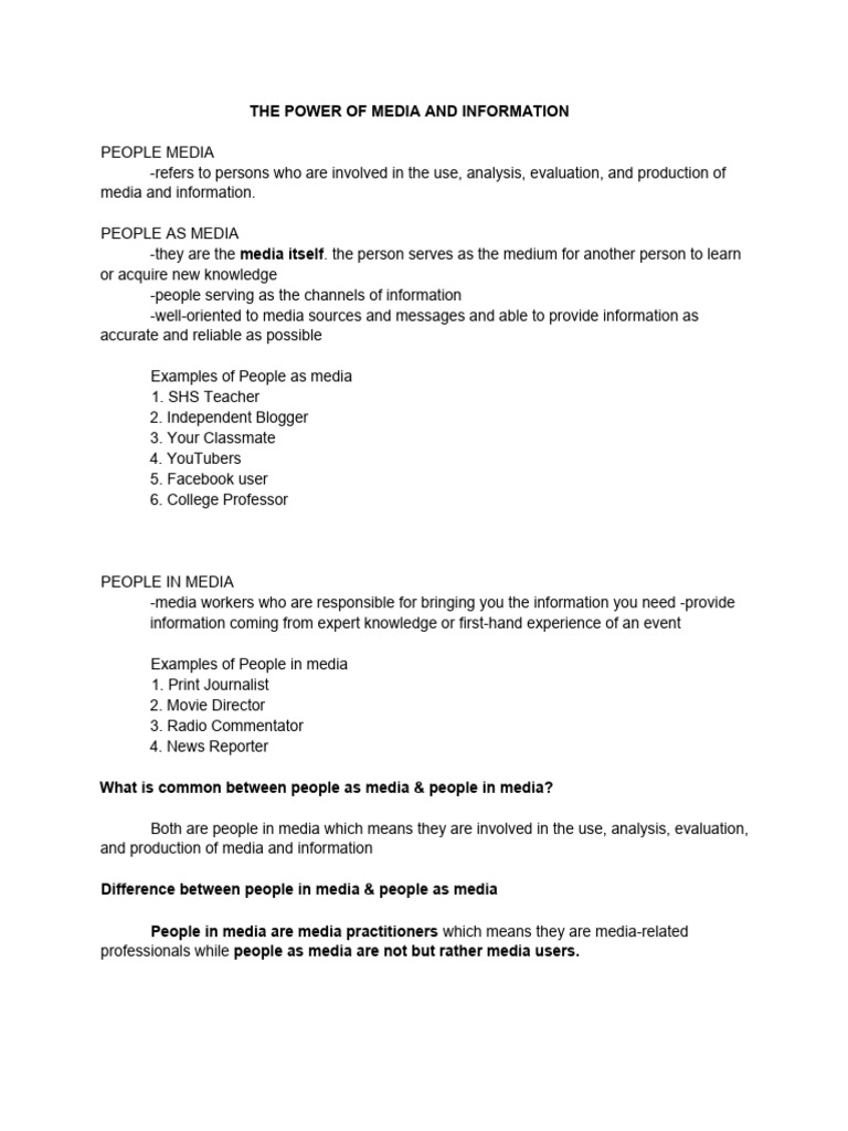 The Power of Media | PDF | Mass Media | Journalism