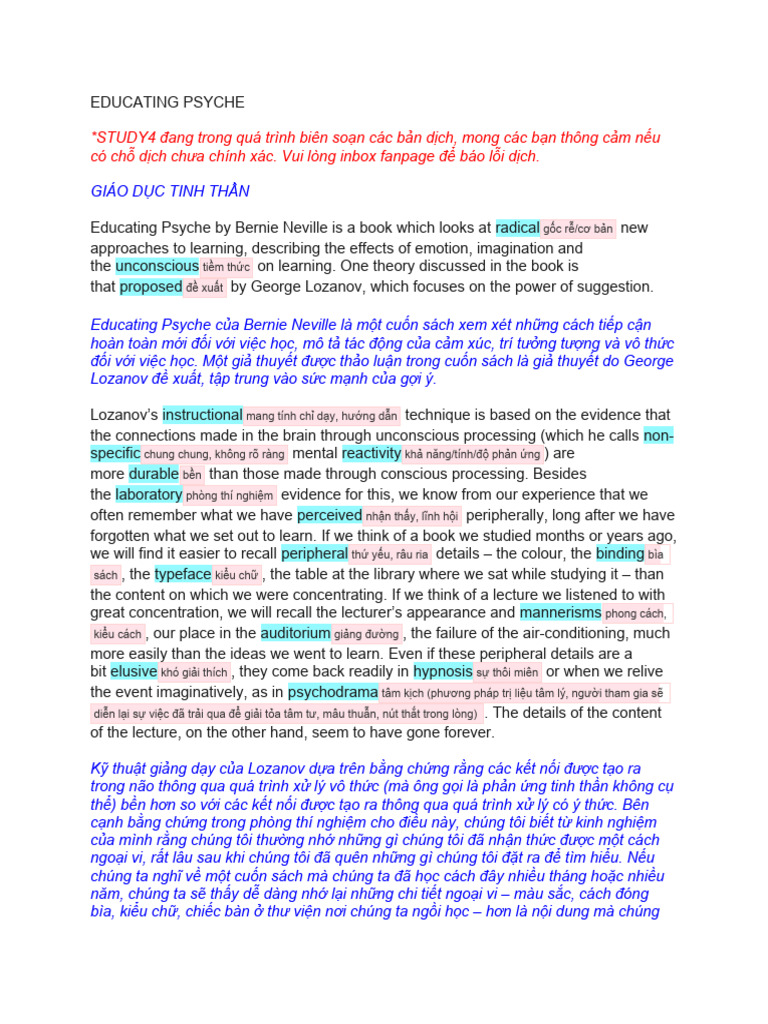 EDUCATING PSYCHE | PDF