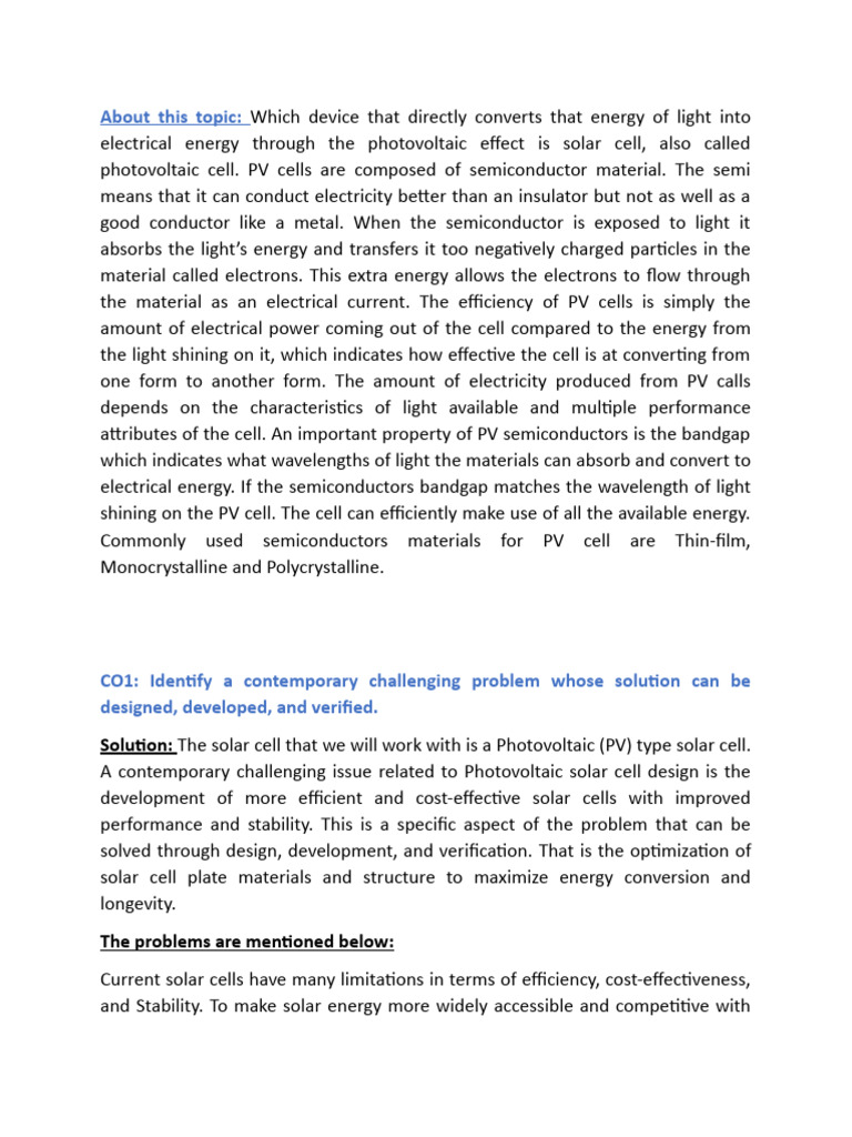 Thesis | PDF | Solar Cell | Photovoltaics