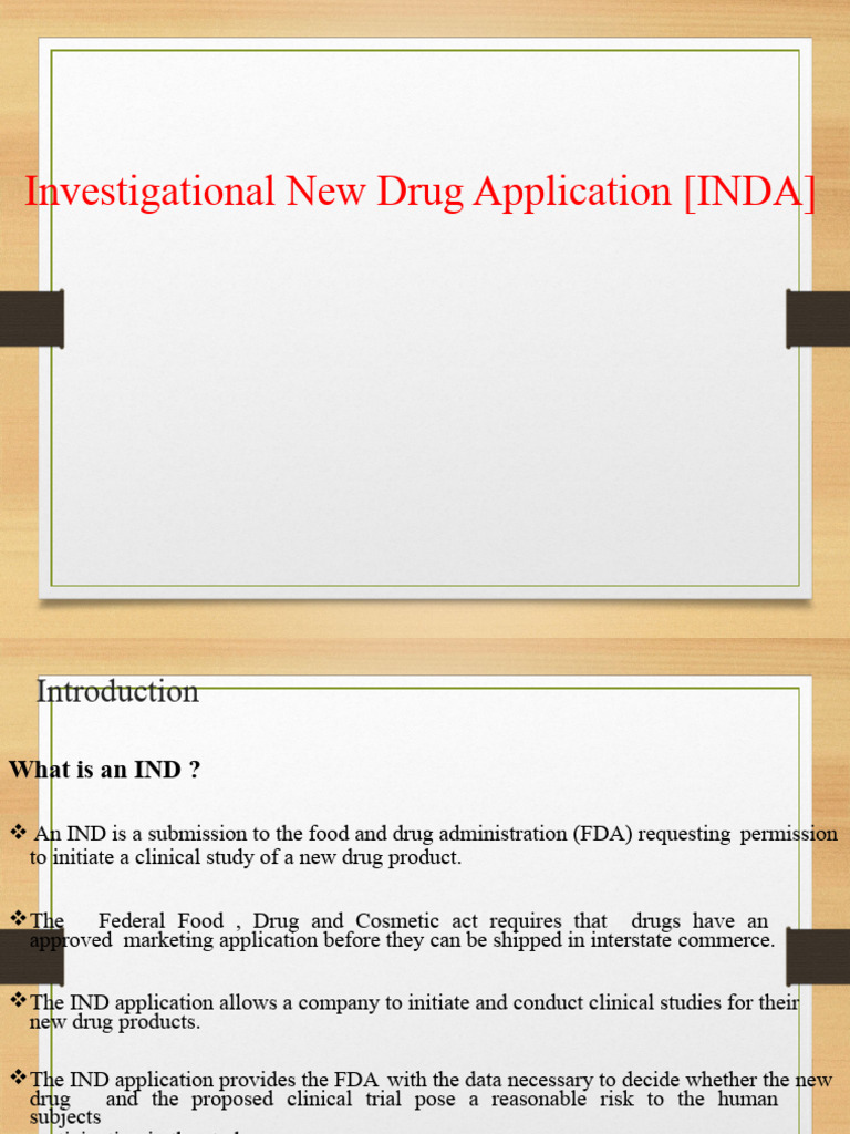 Investigational New Drug Application (INDA) | PDF | Clinical Trial ...