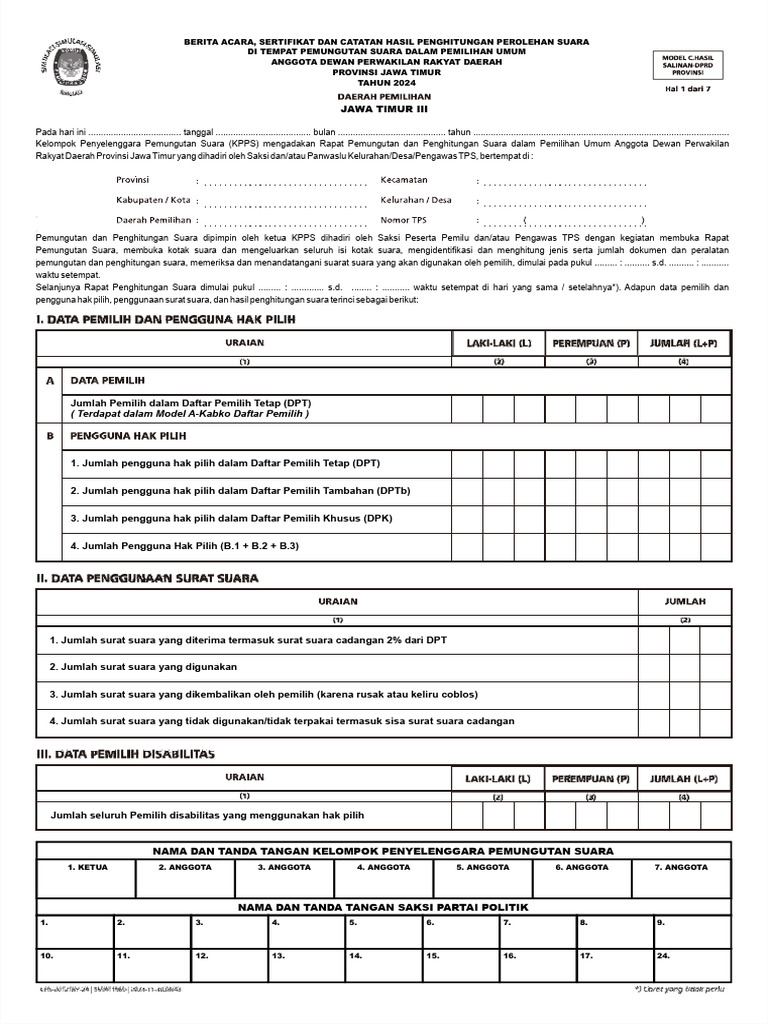 Model C Hasil Salinan - DPRD Prov | PDF