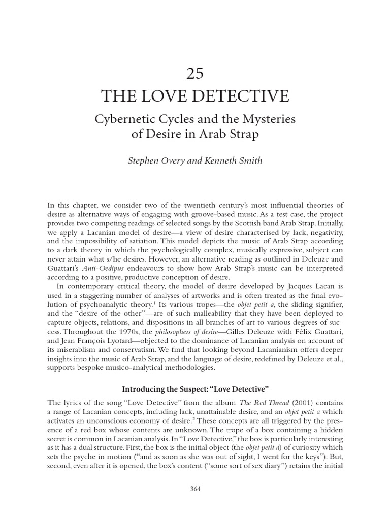 Overy, Stephen & Kenneth Smith. 'The Love Detective - Cybernetic Cycles and The Mysteries of ...