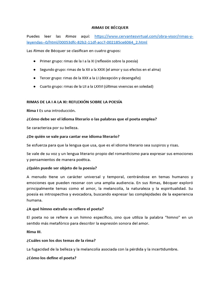 Rimas y Leyendas de Becquer | PDF | Poesía | Amor