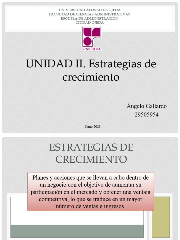 Angelo Gallardo 29505954 Estrategias de Crecimiento | PDF | Mercado ...
