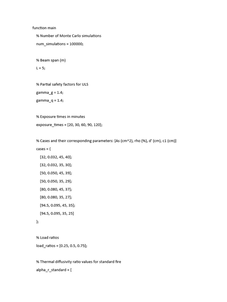 Código em MATLAB 2 | PDF | Strength Of Materials | Monte Carlo Method