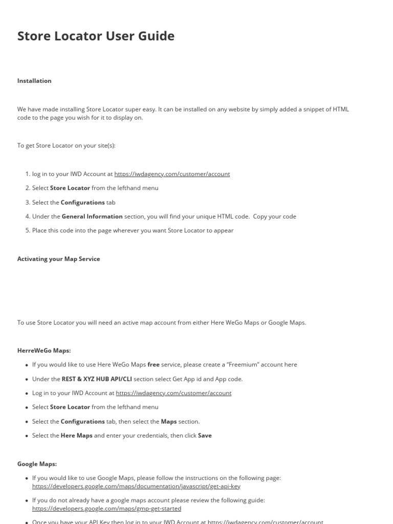 Store Locator User Guide - IWD Agency Support Center | PDF | Search ...