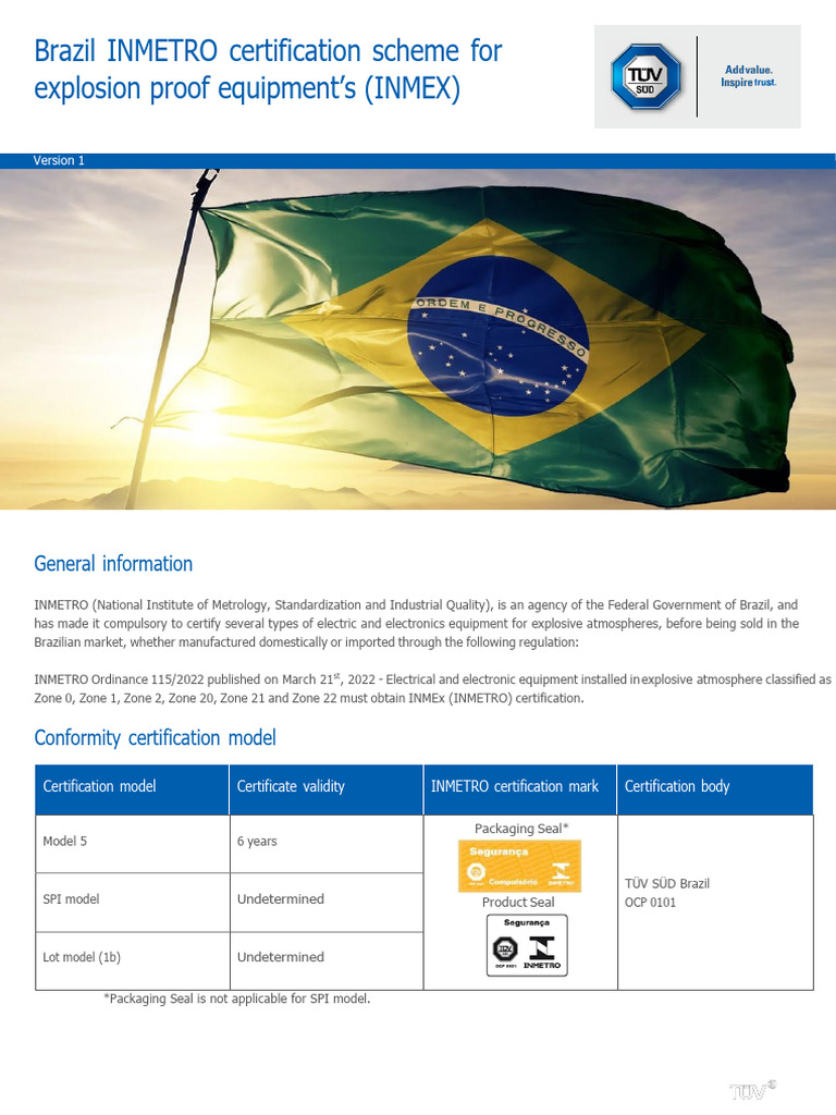 Brazil INMETRO Equip Explosive Atmosphere | PDF | Certification