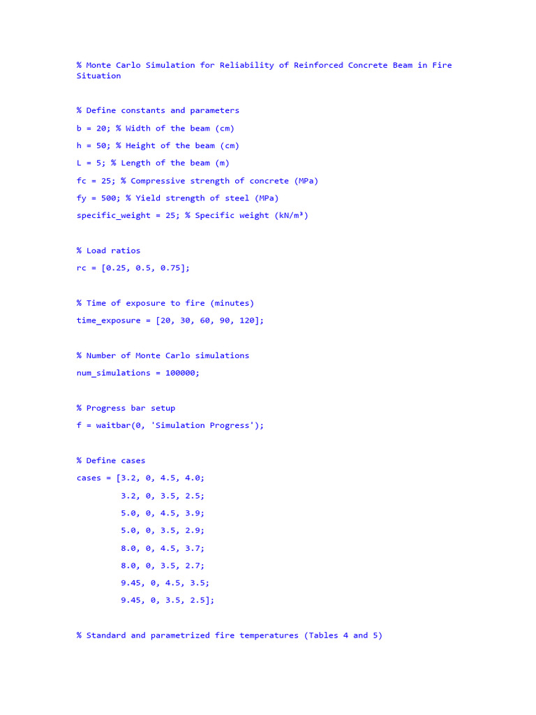 Código em MATLAB 5 | PDF | Reinforced Concrete | Physical Sciences