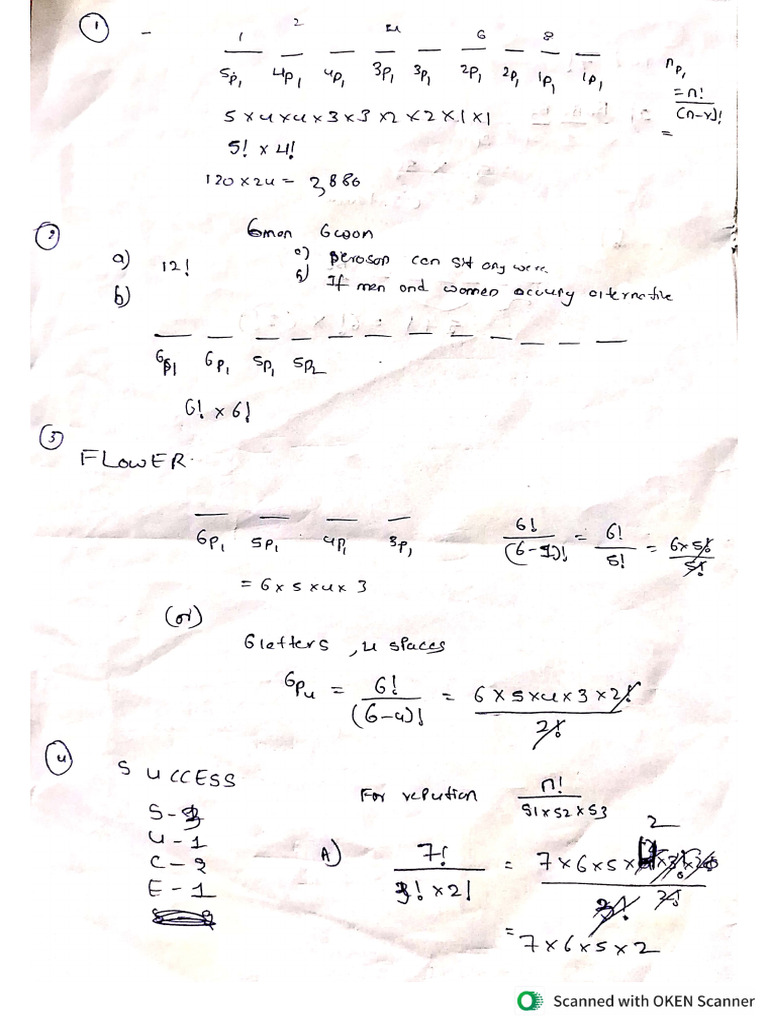 Maths Mod 3 Permutations SEM | PDF