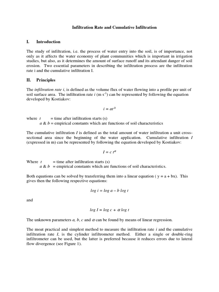 Infiltration | Download Free PDF | Earth Sciences | Applied And Interdisciplinary Physics