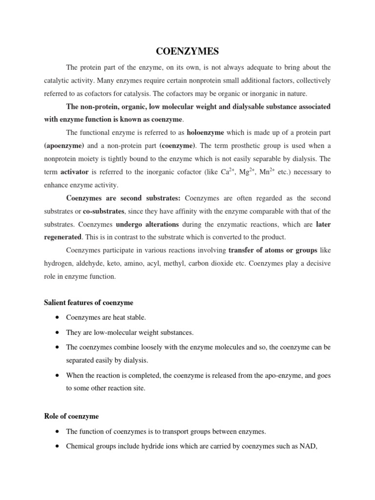 COENZYMES | PDF