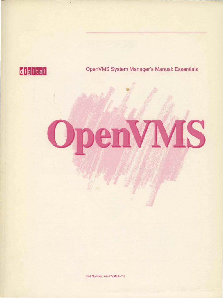 AA-PV5MA-TK OpenVMS 6.0 System Managers Manual Essentials 199305 | PDF ...