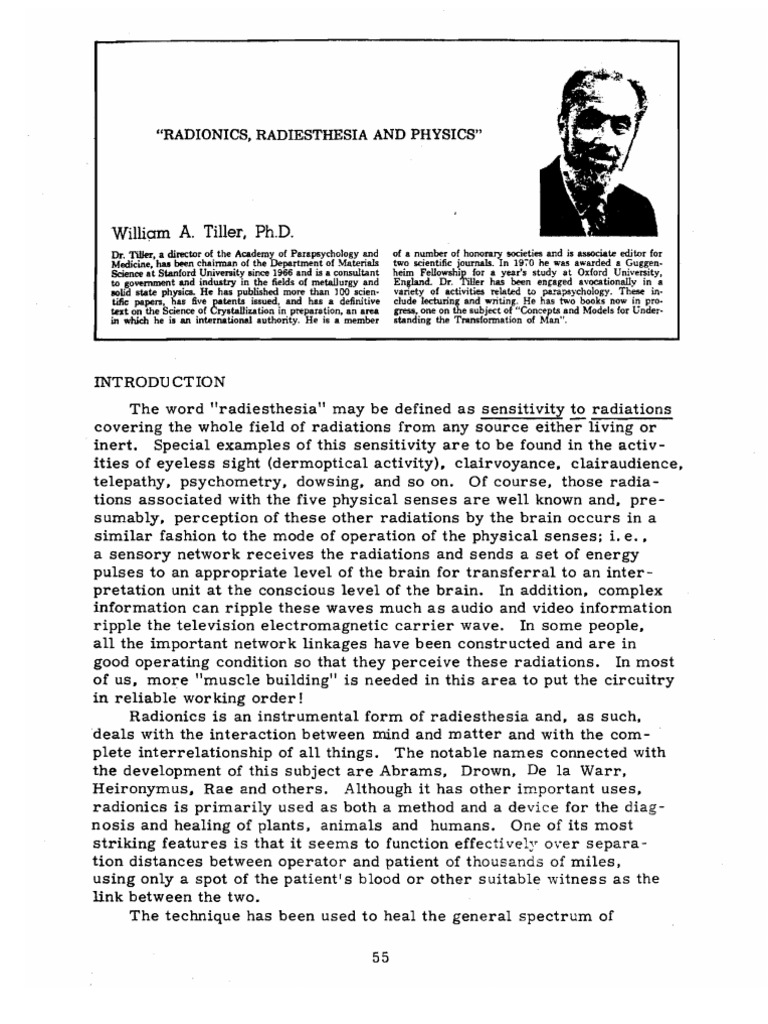 Radionics Radiestesia and Physics DR William A Tiller | PDF | Faith ...