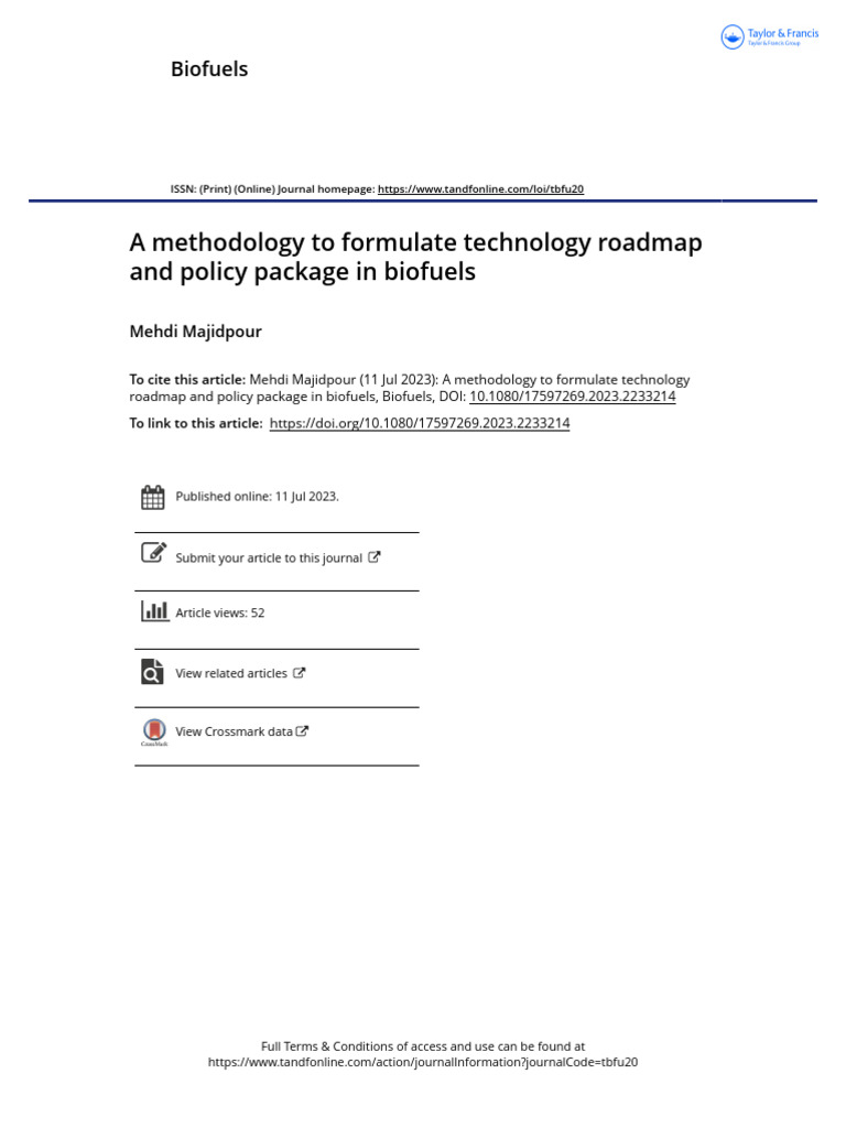A Methodology To Formulate Technology Roadmap and Policy Package | PDF ...