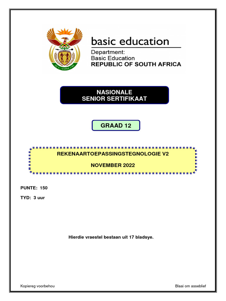 Computer Applications Technology P2 Nov 2022 Afr | PDF