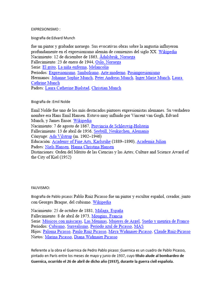 EXPRESIONISMO | PDF | Pablo Picasso | Salvador Dalí