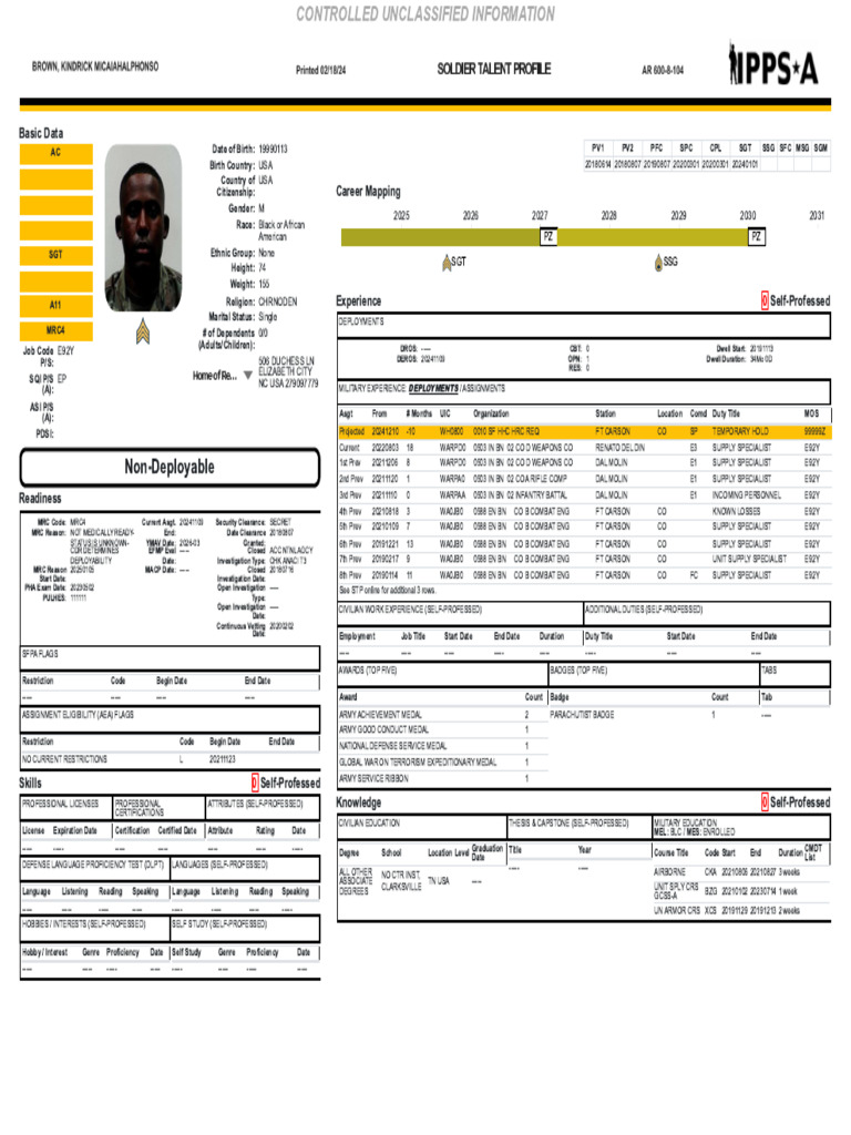 BI Soldier Talent Profile | PDF