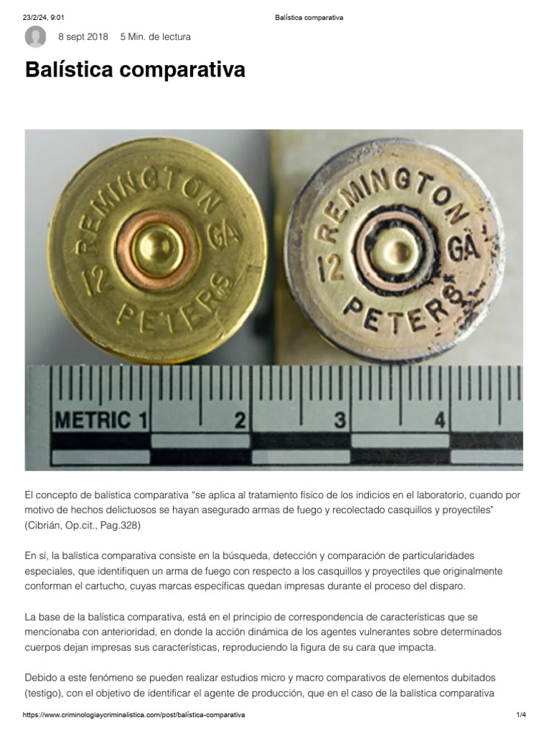 Balística Comparativa - Cibrian | PDF | Armas de fuego | Balística