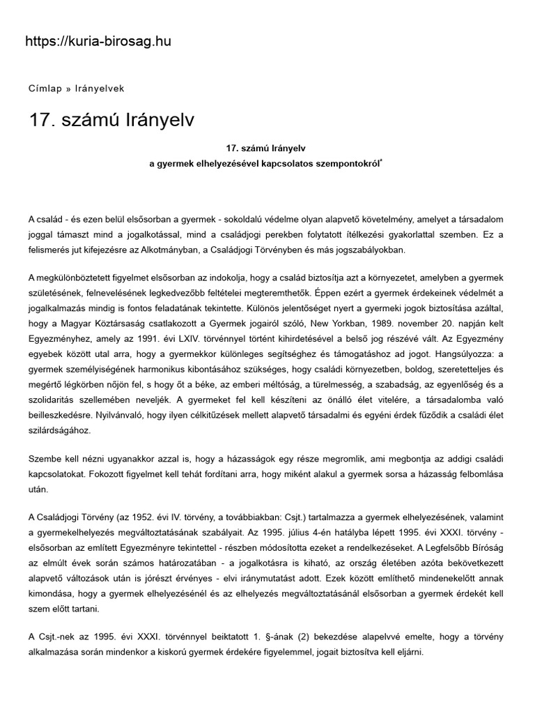 Számú Irányelv - Kúria | PDF