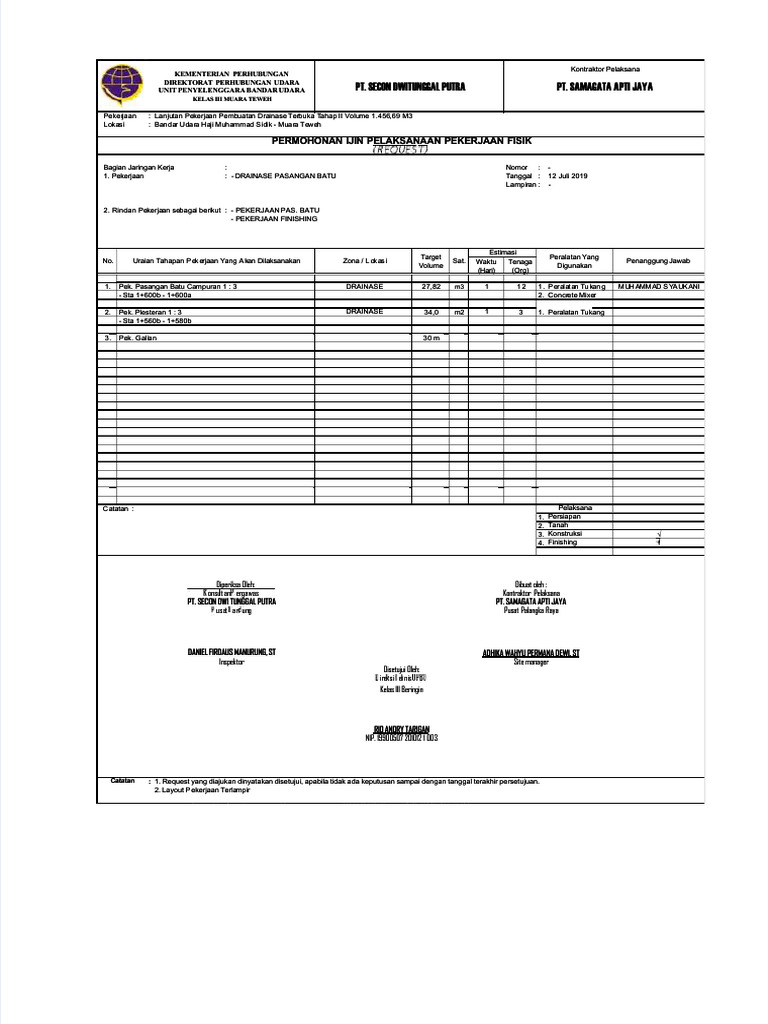 PDF Contoh Request Pekerjaan - Compress | PDF
