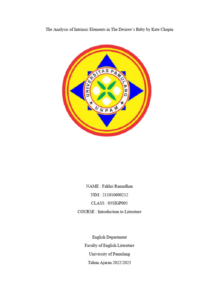 Intrinsic Elements in Desiree's Baby Analysis | PDF