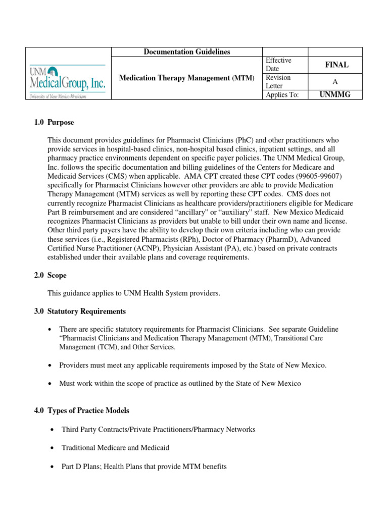 Medication Therapy Management 073014 | PDF | Medicare (United States ...