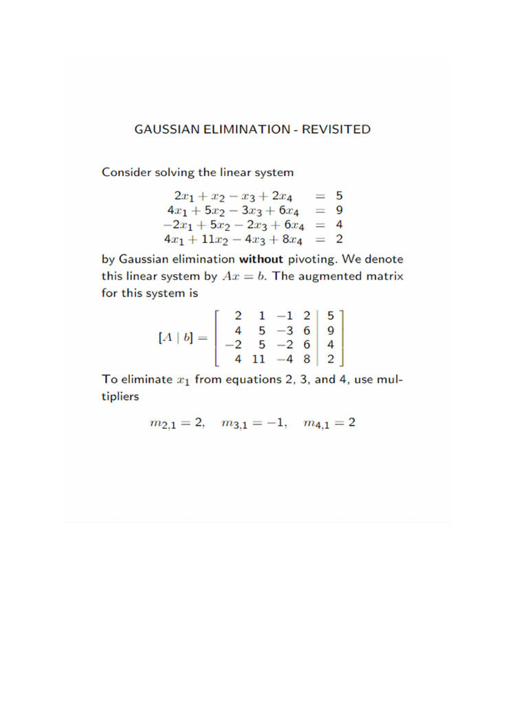 Gaussian Elimination | PDF