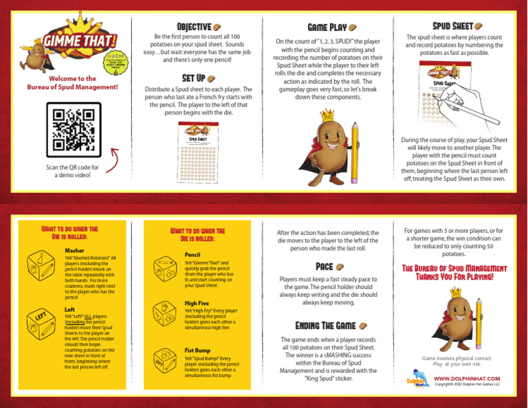 Gimme That Instructions 2022 | PDF | Potato