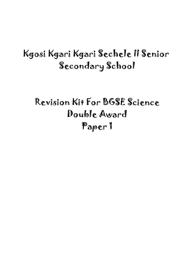 Double Award Kit Pp1 | PDF