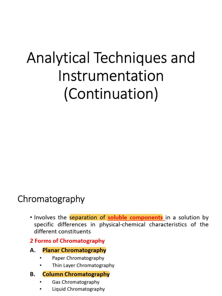 Analytical - Instrumentation PT2 and Automation - Lec | PDF ...