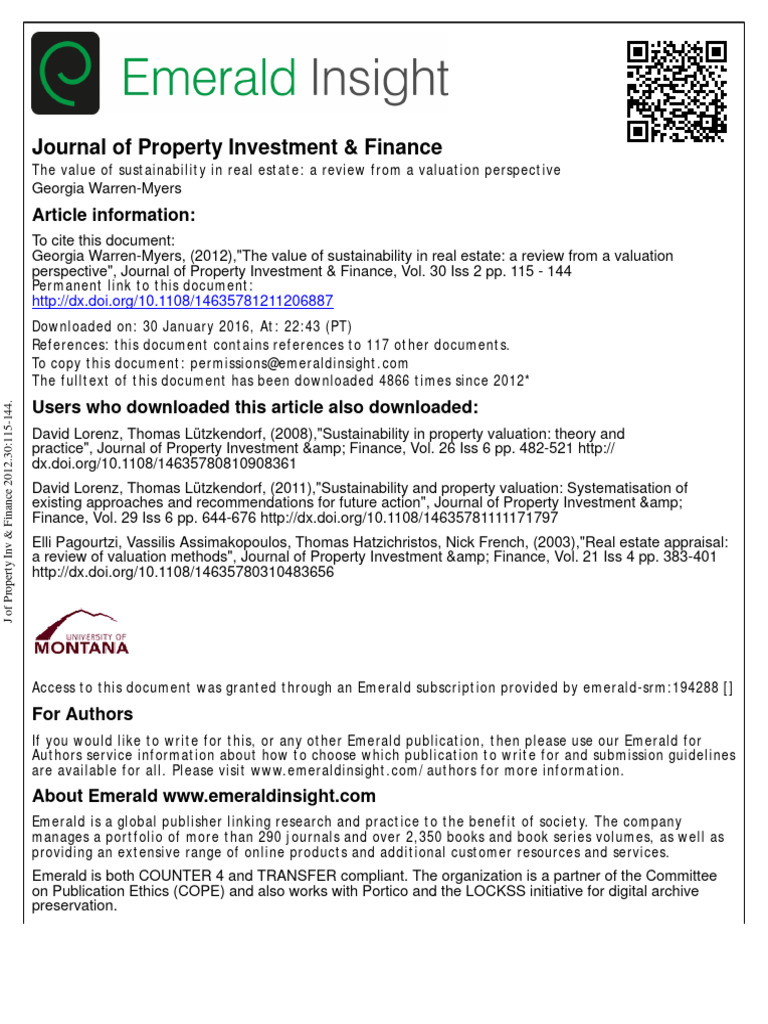 Sustainability's Impact on Real Estate Value | PDF | Real Estate ...