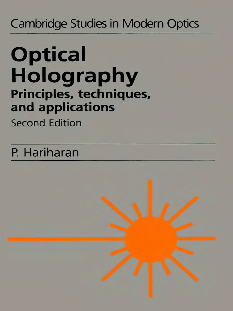 (Cambridge Studies in Modern Optics) P. Hariharan - Optical Holography - Principles, Techniques ...