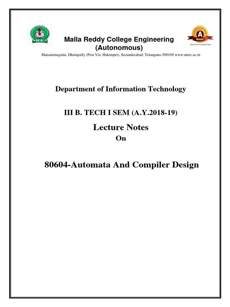 20210624-80604 Automata and Compiler Design | PDF | Parsing | Computer ... 20210624-80604 Automata and Compiler Design | PDF | Parsing | Computer ...