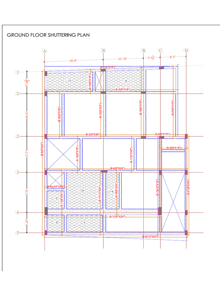 DR - Kushal Khatri - Ground Floor Shuttering Plan-23!08!23-Model | PDF