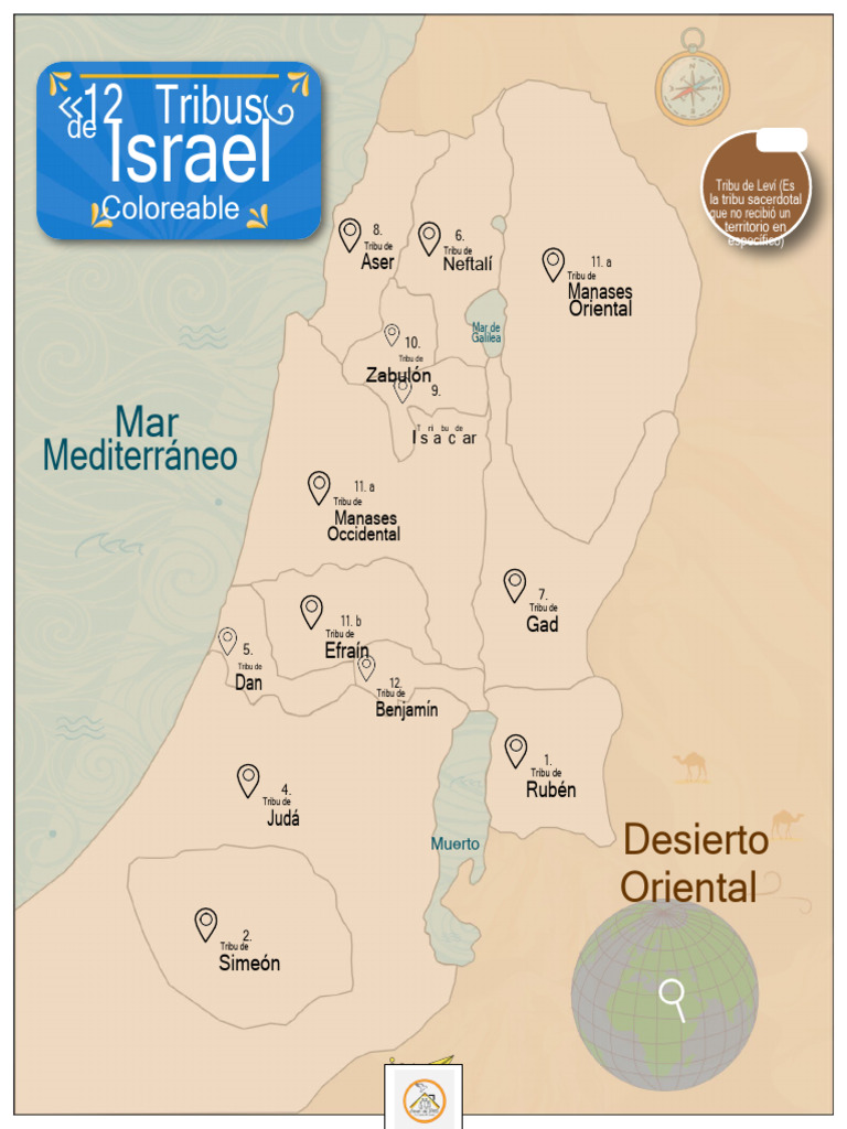 12 Tribus de Israel Mapa Interactivo | Descargar gratis PDF | Jacob | El antiguo Israel y Judá