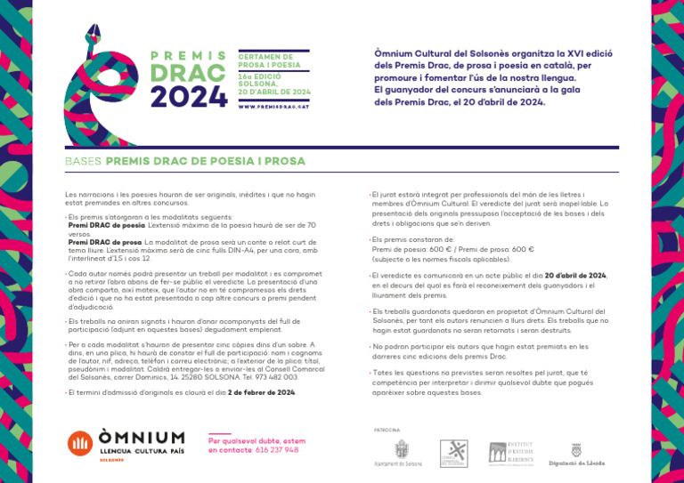 XVI Premis Drac 2024 | PDF