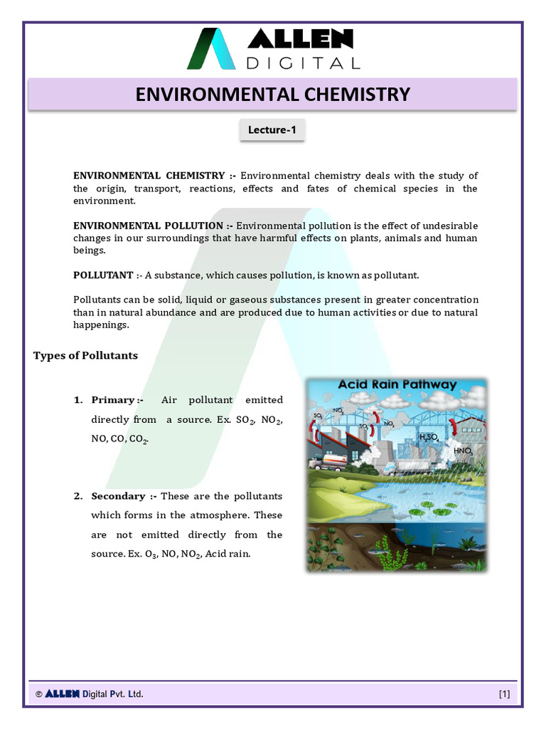 Environmental Chemistry | PDF