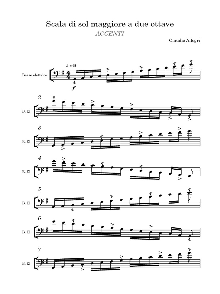Scala Di Sol Maggiore A Due Ottave | PDF