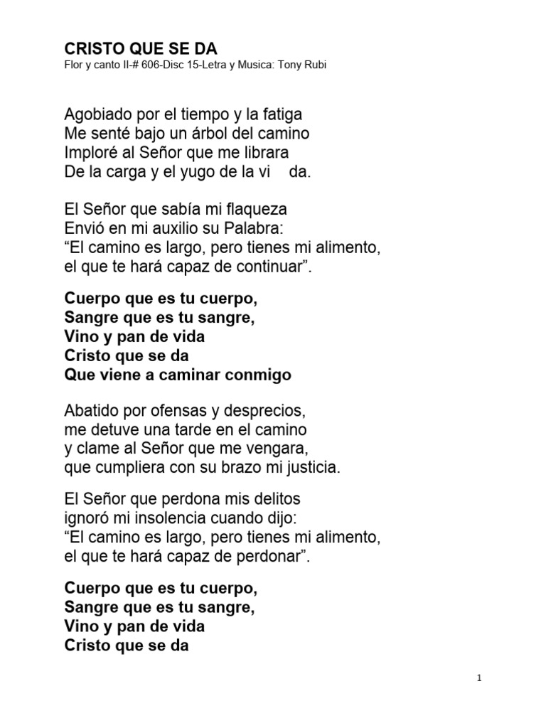 Cristo Que Se Da - Letra | PDF