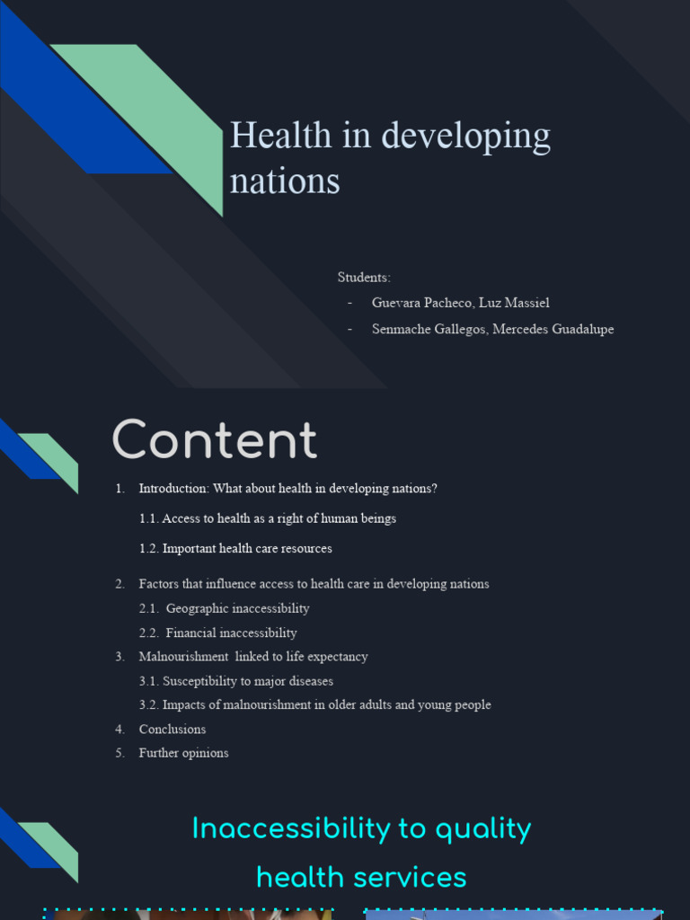 Health in Developing Nations | PDF | Self-Improvement