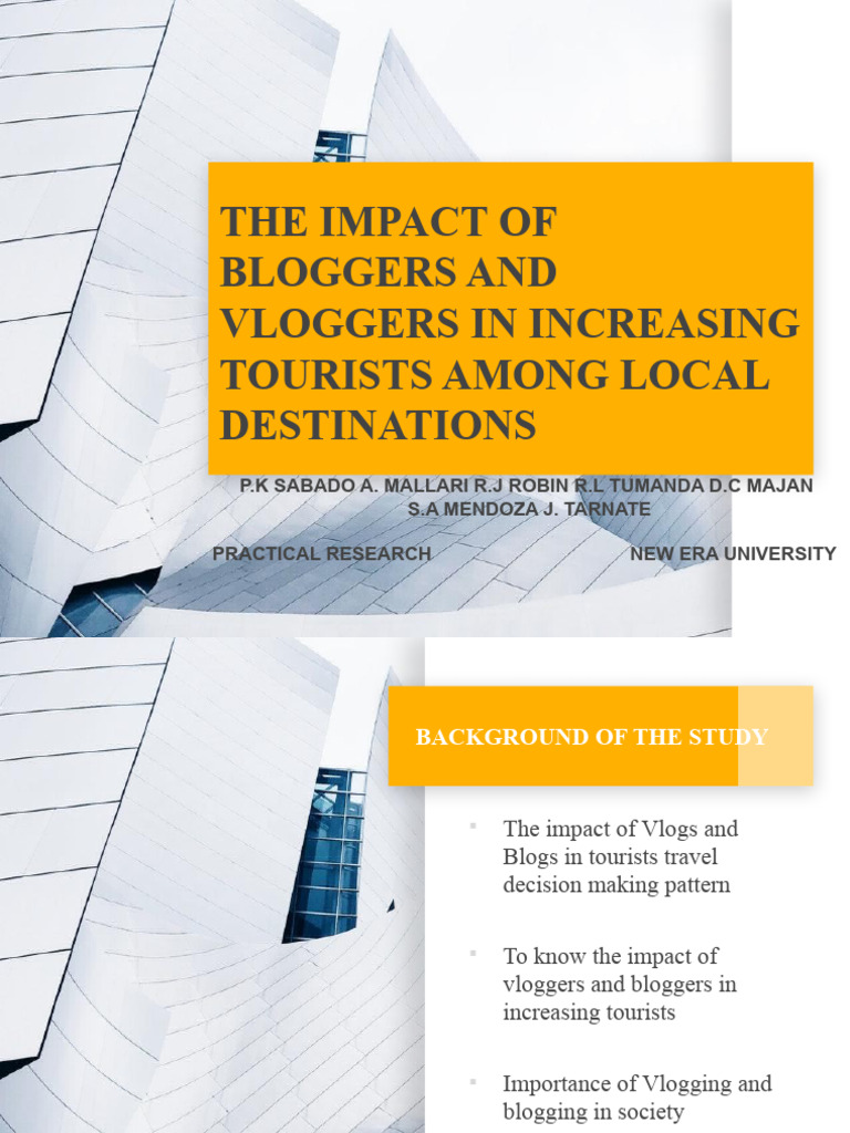 The Impact of Bloggers and Vloggers in Increasing Tourists Among Local ...
