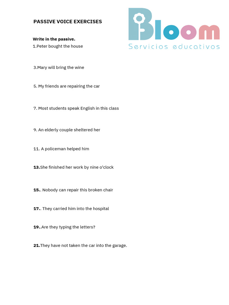 Docsity Passive and Causative Exercises 1 PDF | PDF