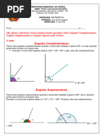 Ângulos Suplementares e Complementares | PDF | Ângulo | Geometria