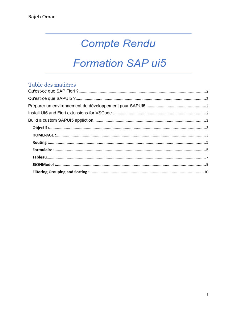 Compte Rendu Formation Fiori | PDF