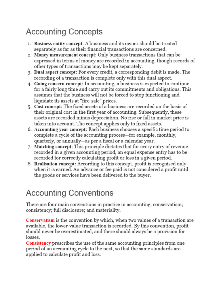 Accounting Concepts | PDF | Debits And Credits | Financial Services